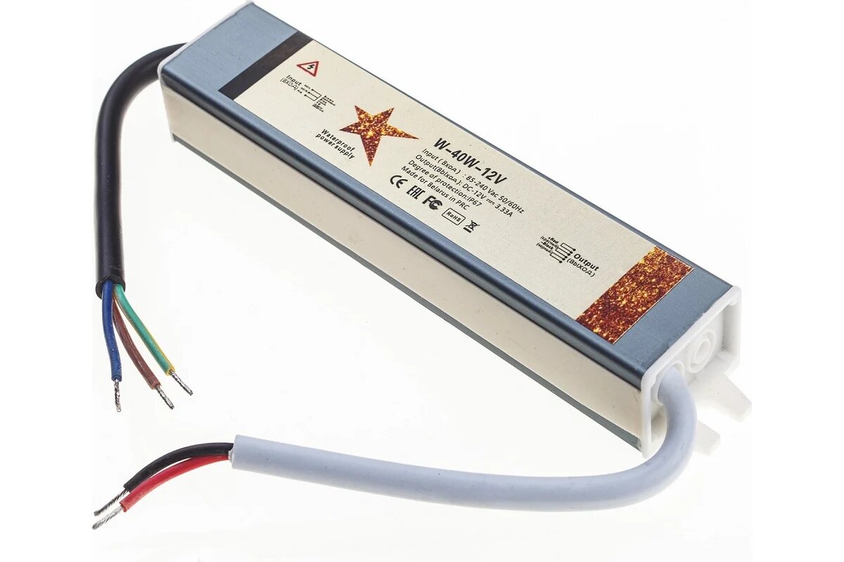 GS Star Герметичный блок питания W-40w-12v IP67 3307
