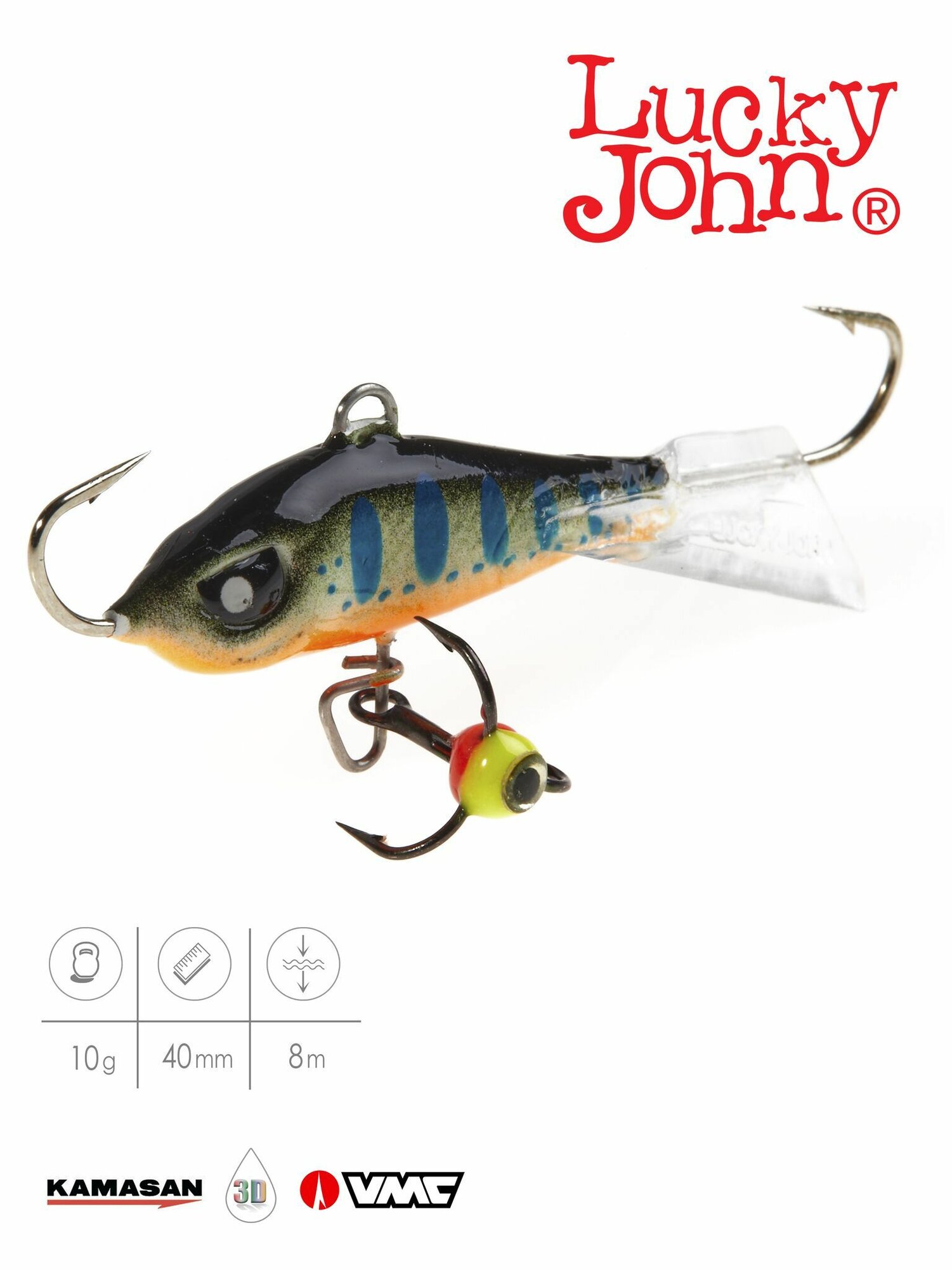 Балансир для рыбалки lucky john BALTIC 4 с тр. 40мм/103 блистер, зимние снасти рыболовные с крючком, приманка силиконовая