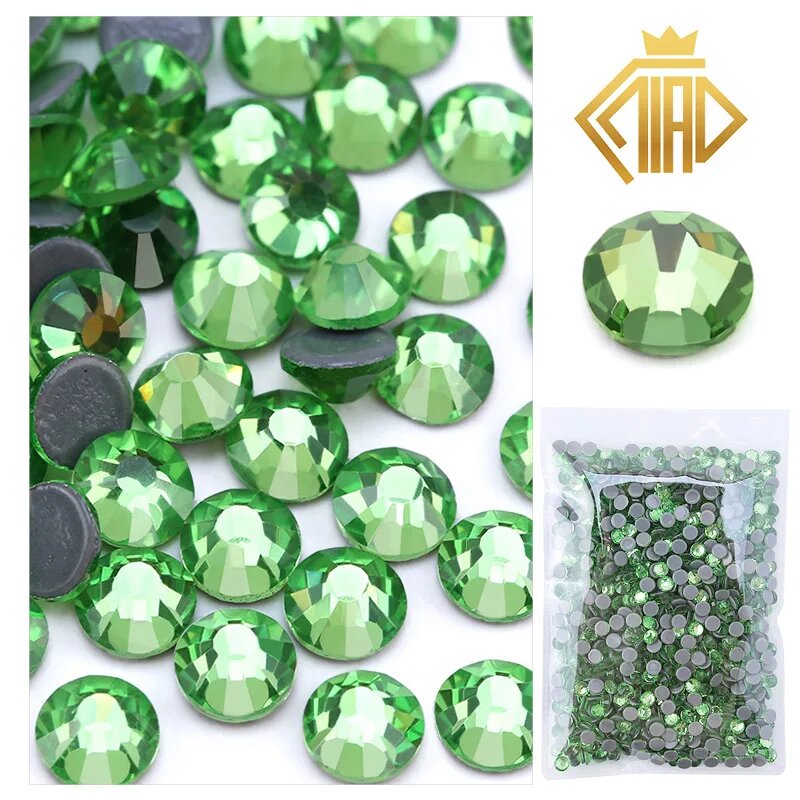 Стразы QIAO зеленые Light green SS20, 1440шт