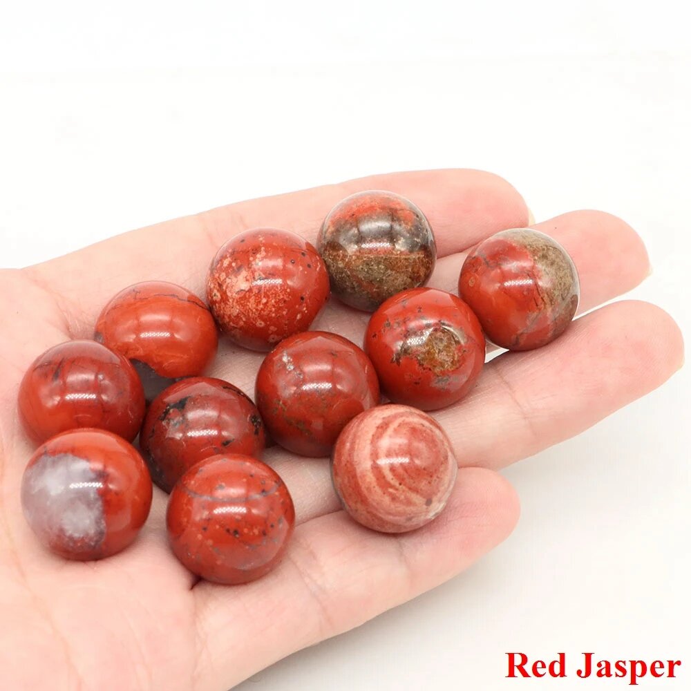 Хрустальная сфера Аметист Обсидиан 16 мм 1 PC, Red Jasper
