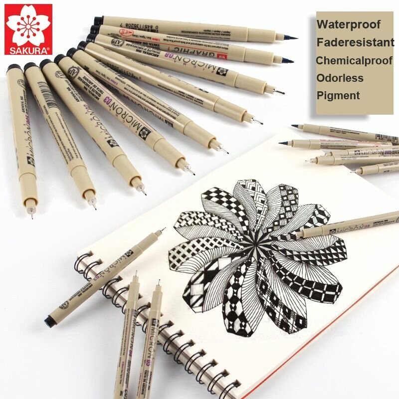Капиллярный линер Sakura Micron 0051.0 с эксклюзивным наконечником, бестселлер среди маркеров