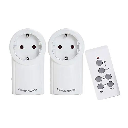 Беспроводной умный выключатель света с пультом 2 Sockets 1 Remoter, ЕС