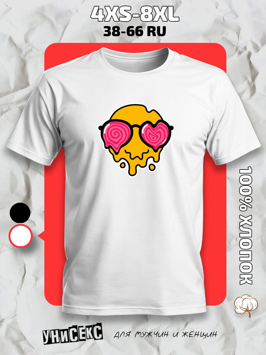 Футболка с принтом со смайлом