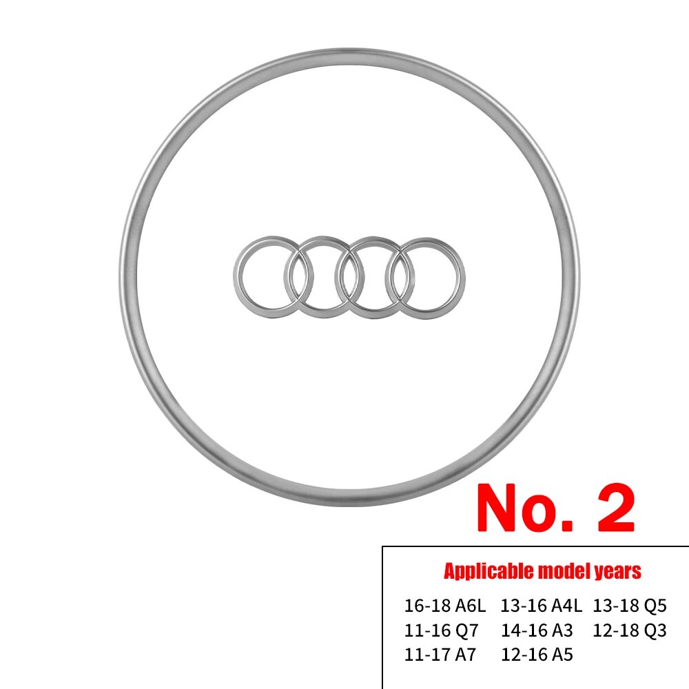 Накладка на рамку рулевого колеса автомобиля, внешние аксессуары с логотипом для AUDI Matte Silver