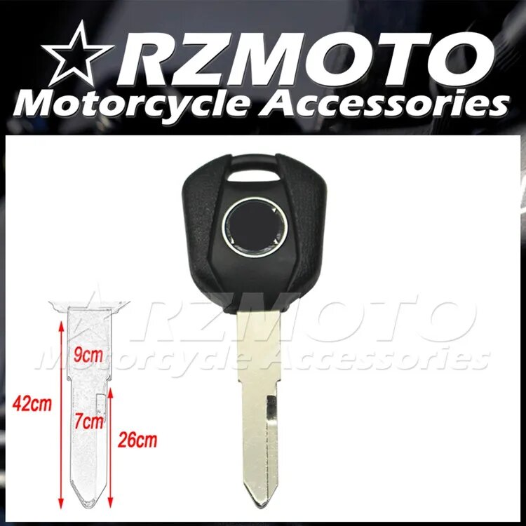 Ключ зажигания мотоцикла Uncut Blank для Honda CBR 600 900 929 954 1000 CBR600RR F5 CB400 VTEC 1 2 3 4 CB1300 Hornet 600 Черный, L