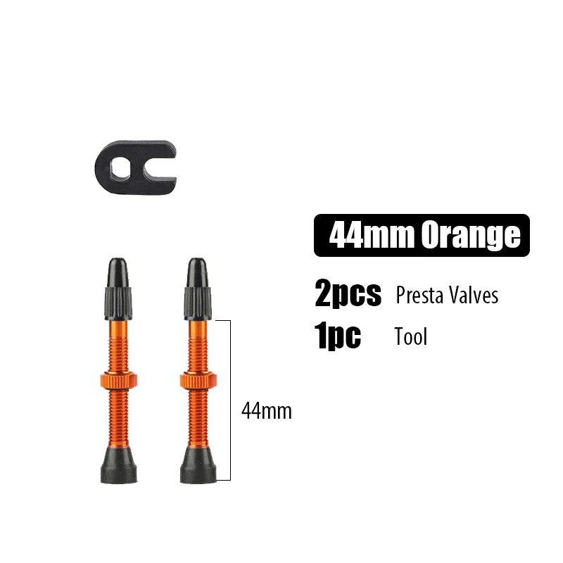 RISK Бескамерные клапаны преста 40 44 48 60 80 мм, 2 шт Оранжевый, 44mm Orange