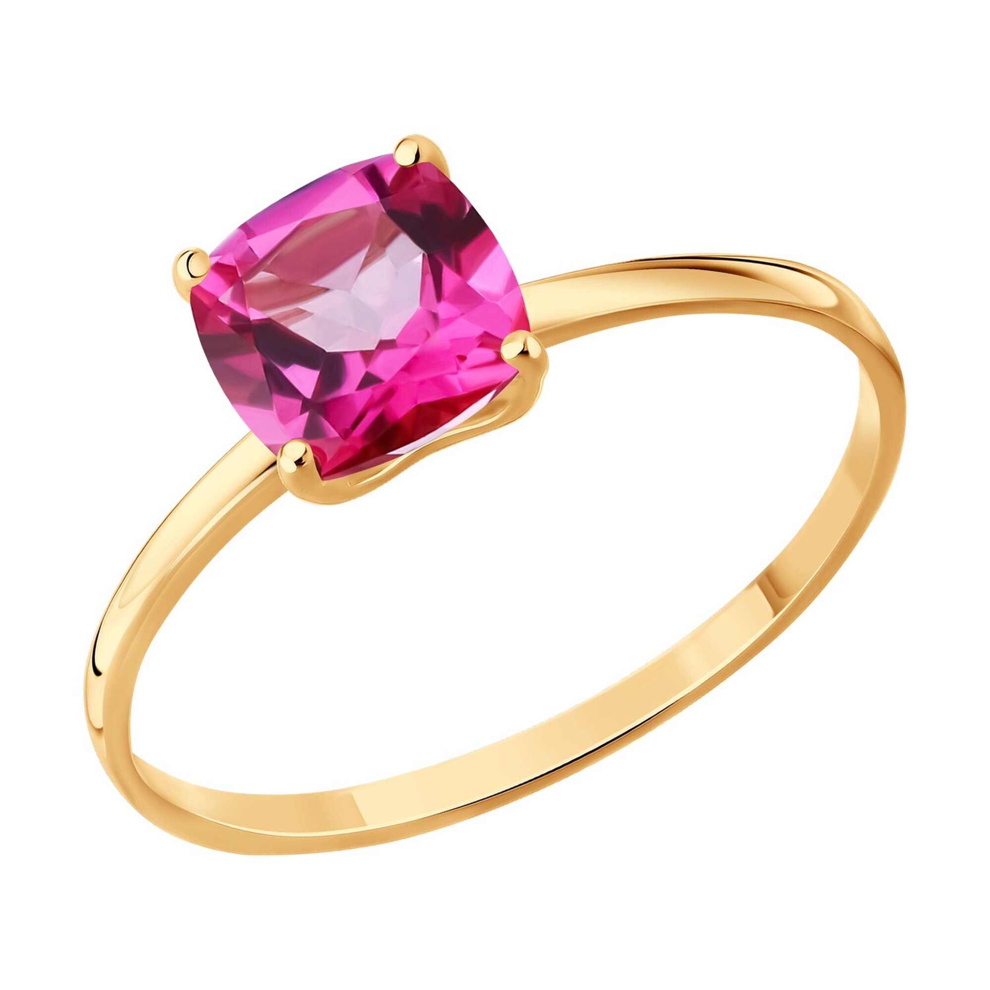 Кольцо, красное золото, 585 проба, топаз