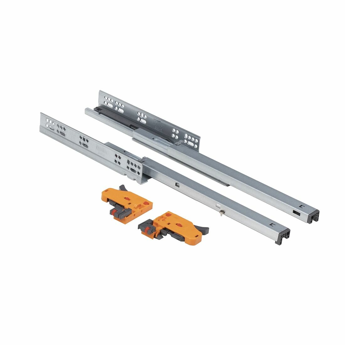 Направляющие для выдвижных ящиков скрытого монтажа L-300 с доводчиком ДСП до18mm с замками AKS 3D полное выдвижение