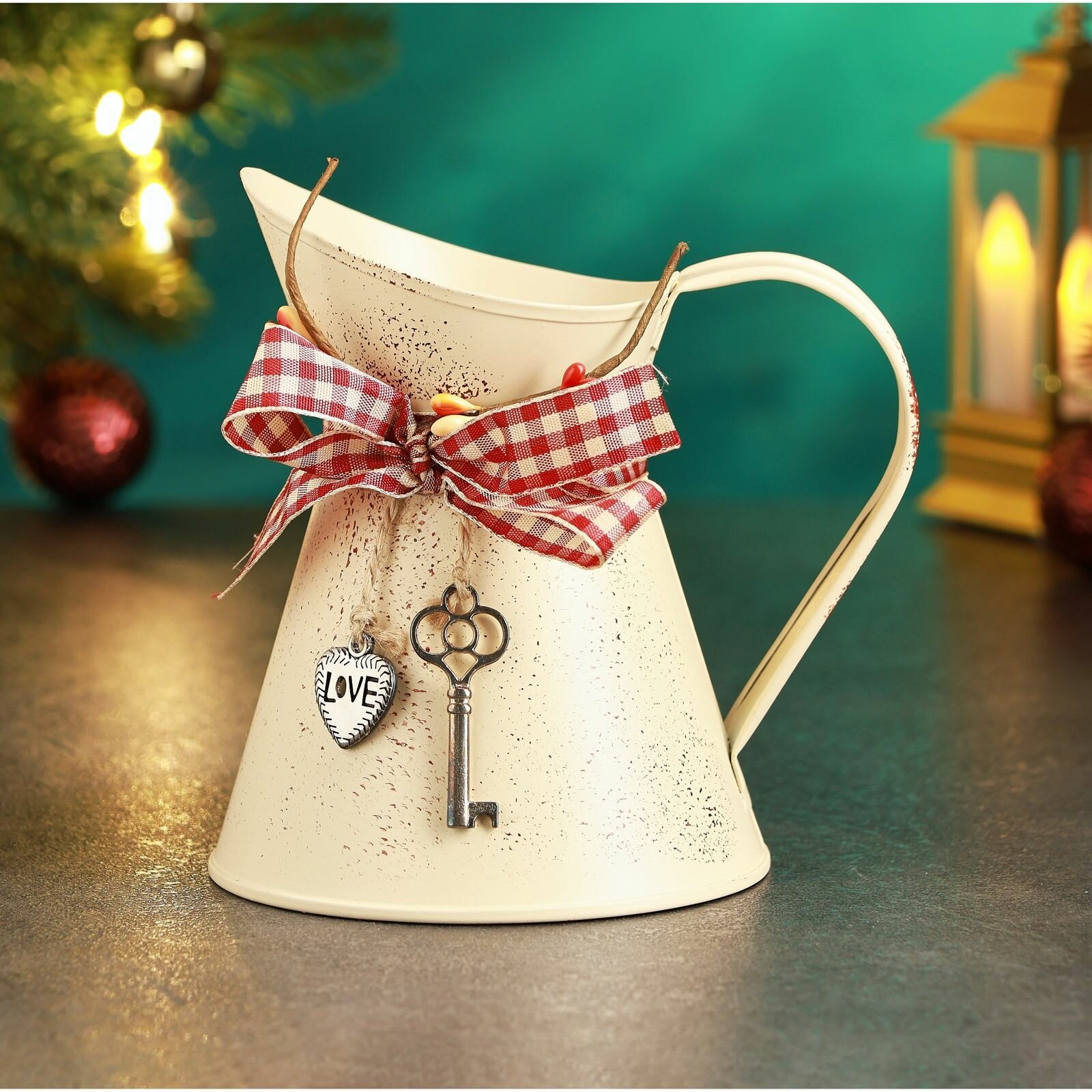 Кашпо для цветов "Кувшин Рустад" бежевый, 10х13х13см, уличное