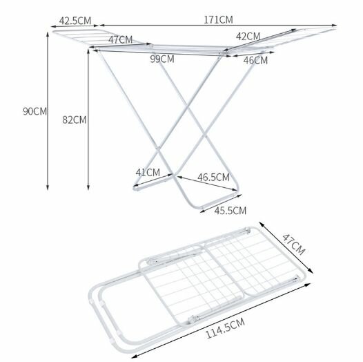 Сушилка для белья напольная BTEEY, 90X46X171 см, белый