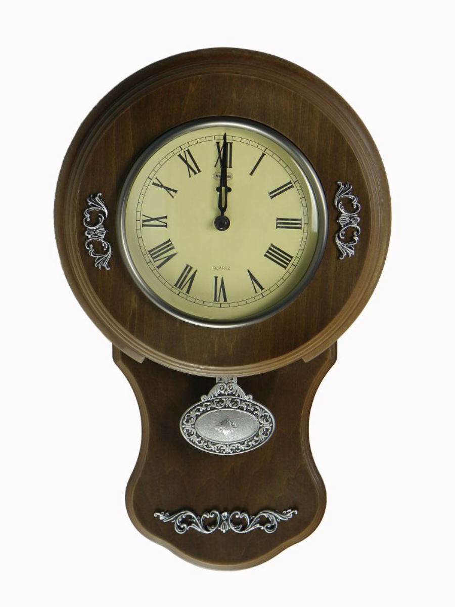 Настенные часы Helios Line, кварцевые, с маятником, шпонированный МДФ, 26 см x 42 см