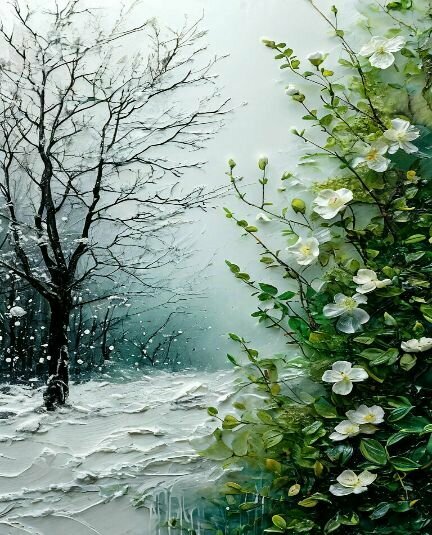 Картина по номерам масляными красками на подрамнике и подложке. Преображение 2.