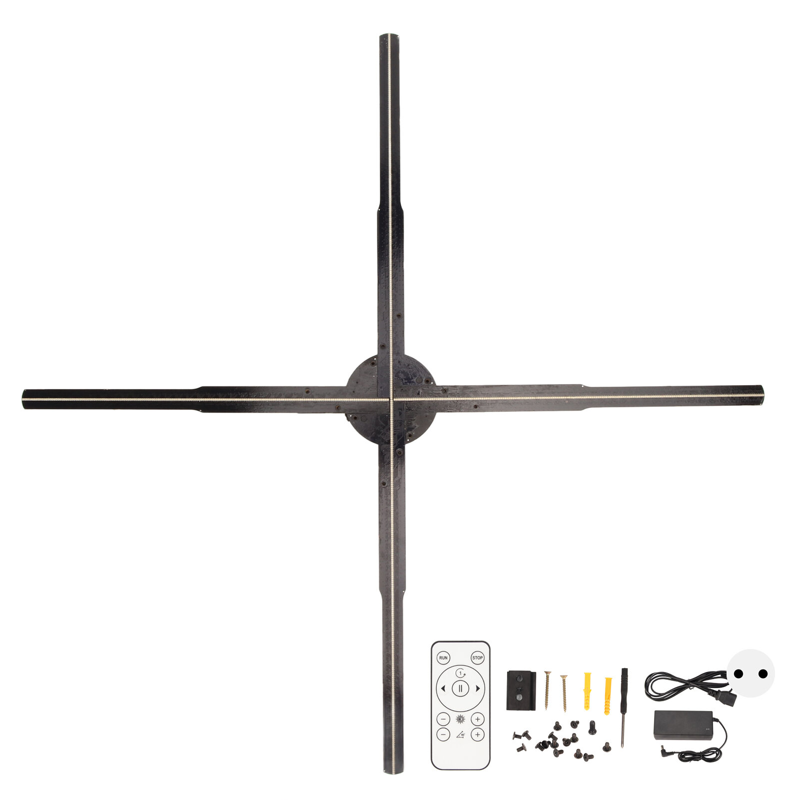 3D голографический вентилятор Ultra HD, 722 светодиода, управление через телефон/приложение/ПК/WiFi, рекламный дисплей, 24.2 дюйма, вилка EU, 100-240В