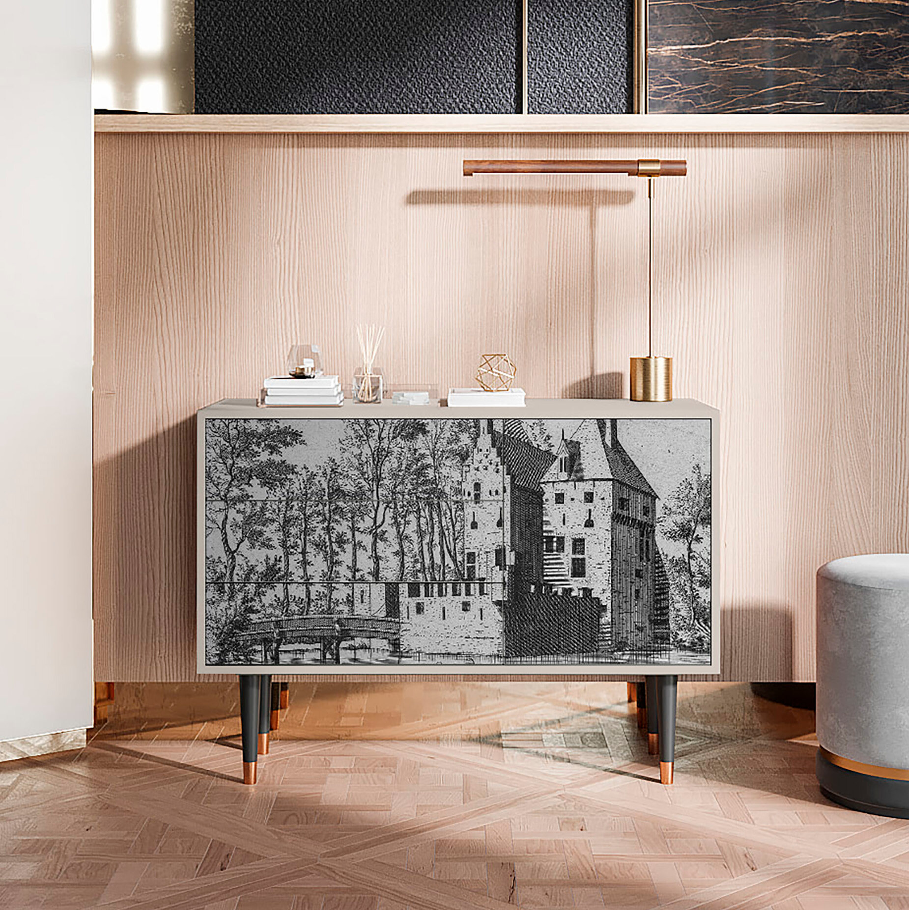 Комод - STORYZ - S3 Castle by Pieter Breugel, Размер - 115 x 84 x 41 см, Цвет корпуса - , Сатин