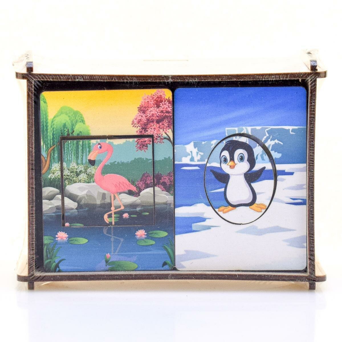 Деревянная развивающая игрушка 'Птицы', 12 элементов, моторика и логика, экологичные материалы