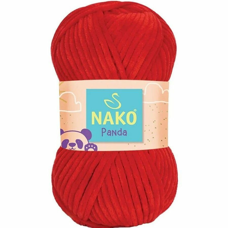 Пряжа Nako PANDA 3108 красный (5 мотков)