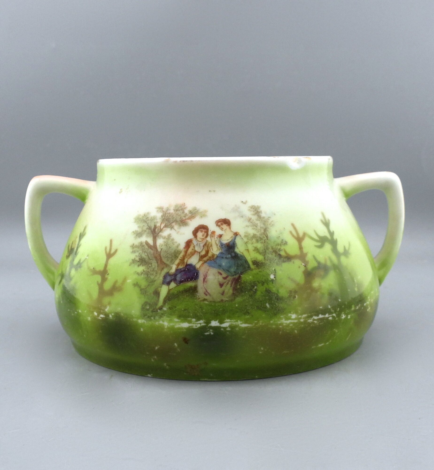 Сахарница Пастораль Пастушки Дмитровский фарфоровый завод (Вербилки) 1930 г Для реставрации