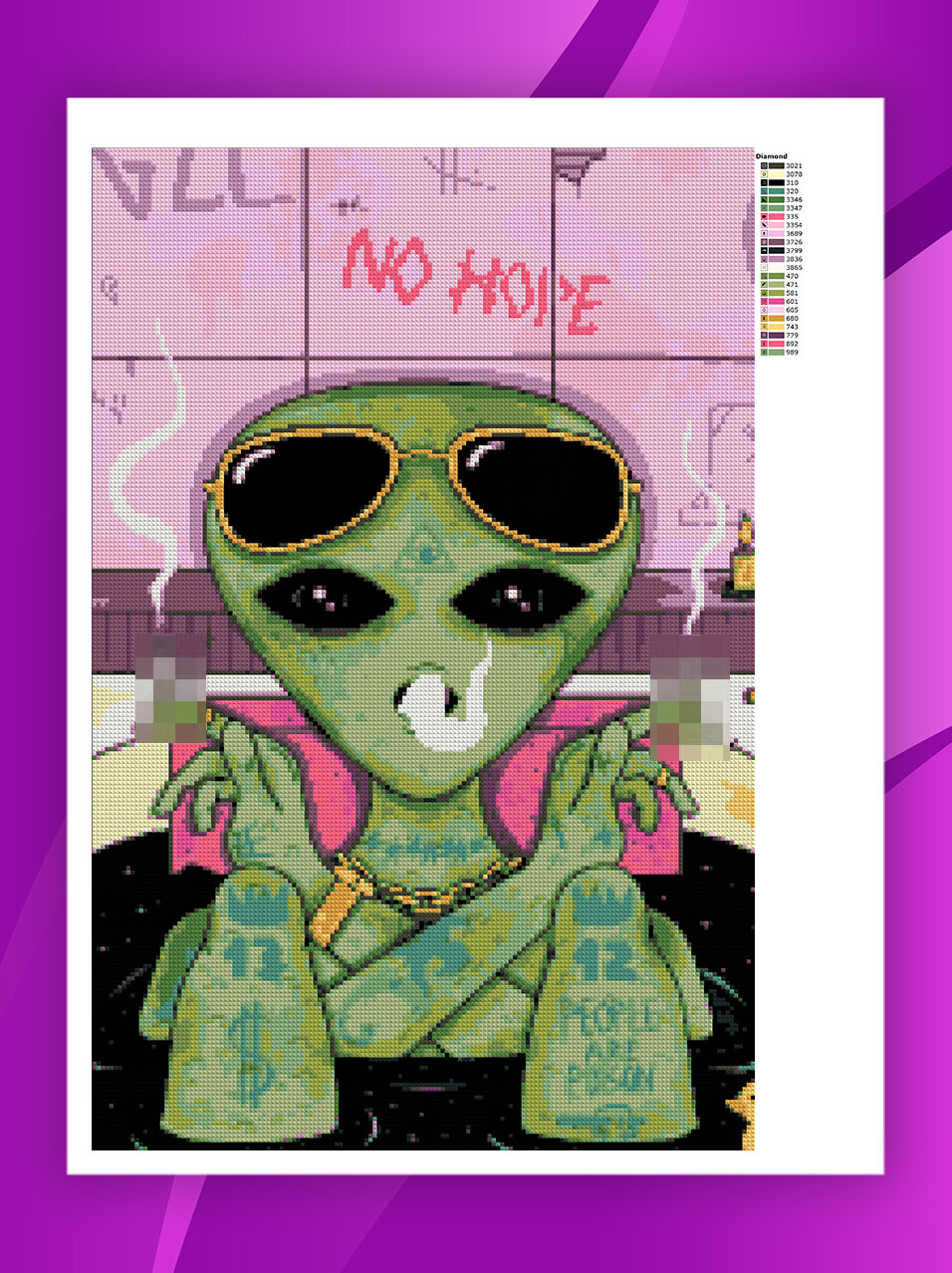 Алмазная мозаика без подрамника - вышивка No hope 40 х 60 см