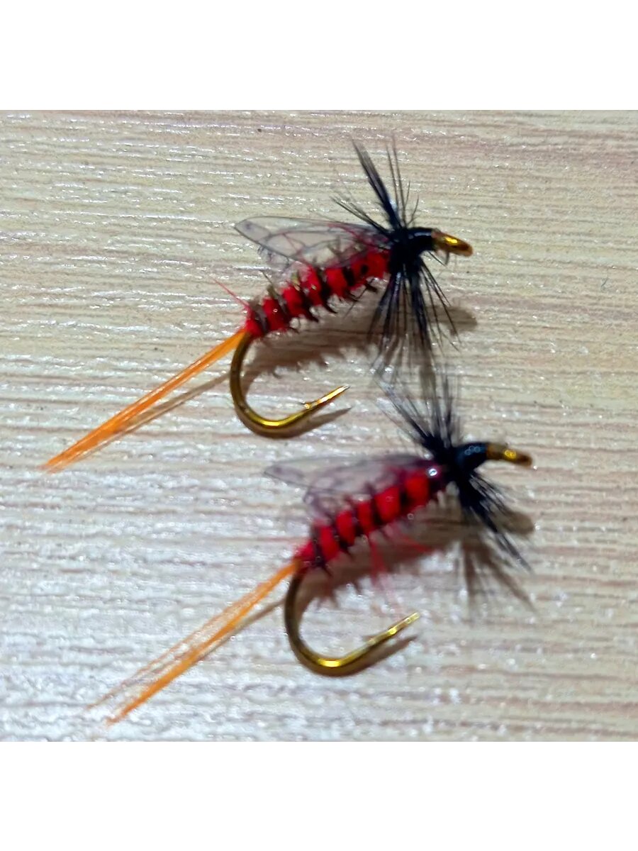 Мушка на хариуса и другую рыбу. На одинарном крючке. Набор 2 штуки