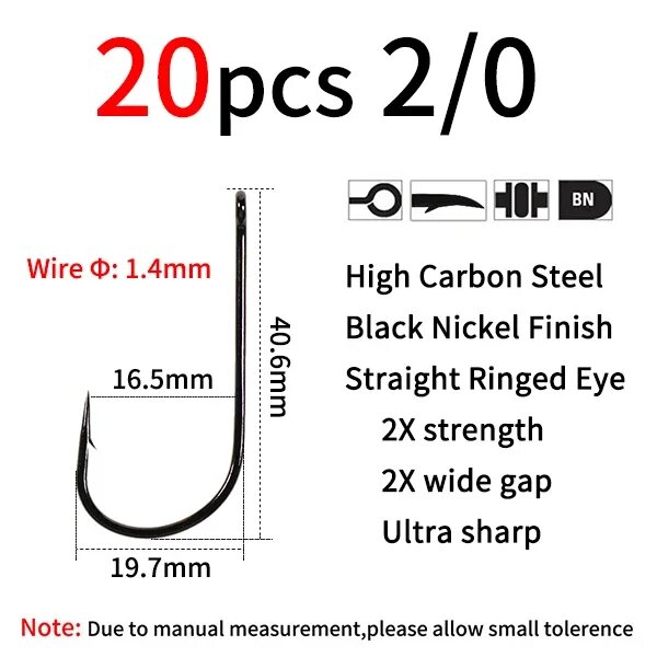 Elllv Абердинские крючки для морской рыбалки 20 шт Черный, 20pcs 210