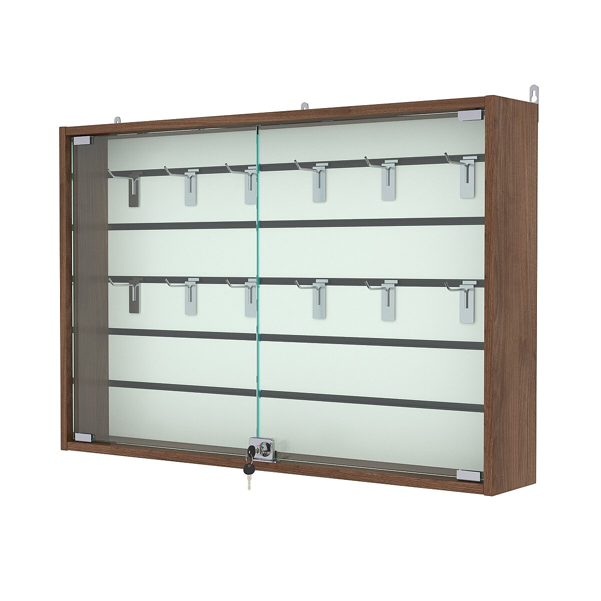 Витрина настенная №3-1Б с экономпанелью, без полок, Орех. Производитель товара - компания Westcom.