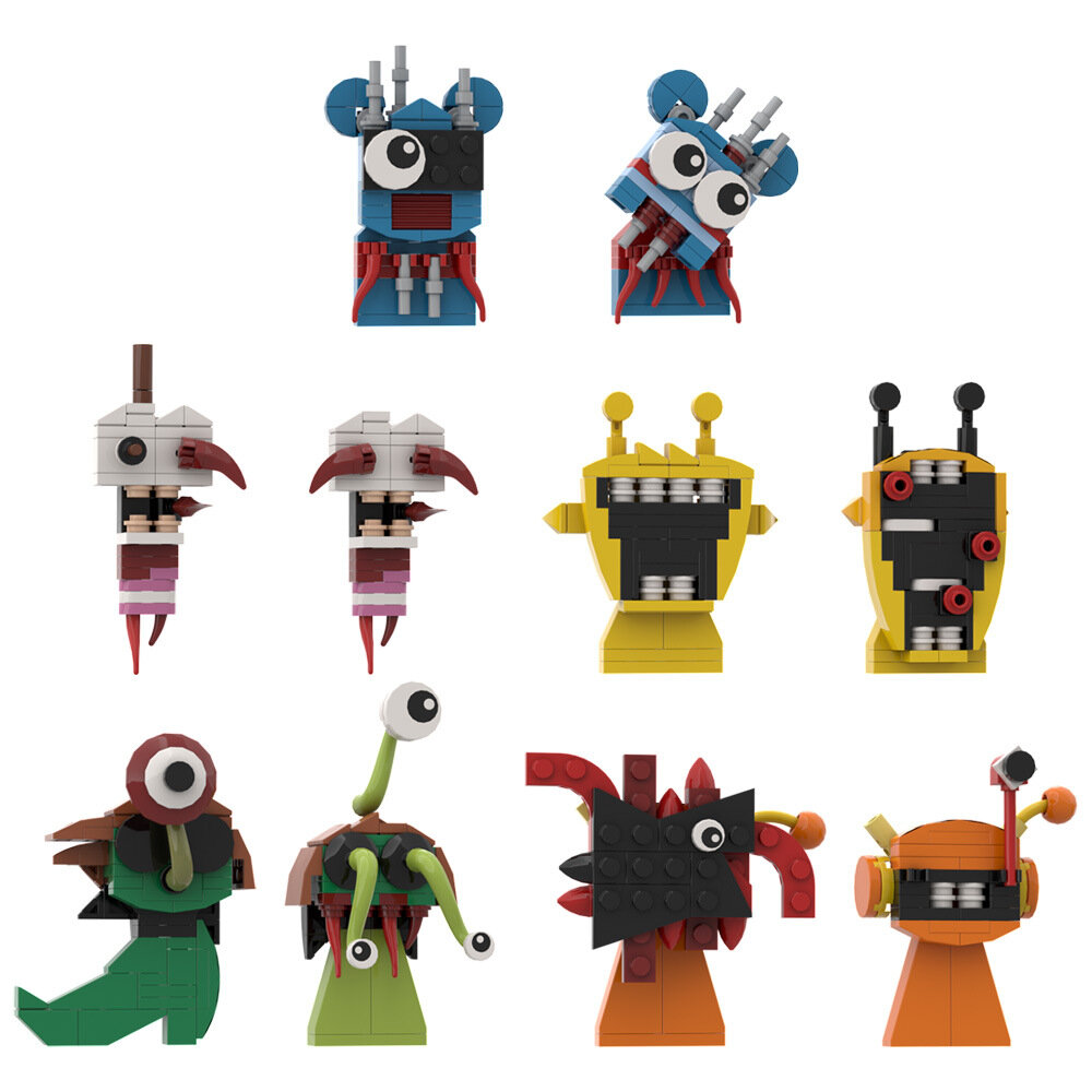 MOC Rhythm Box Эльф Строительный блок Incredibox Sprunki Музыкальная интерактивная игрушка Трансграничная популярность