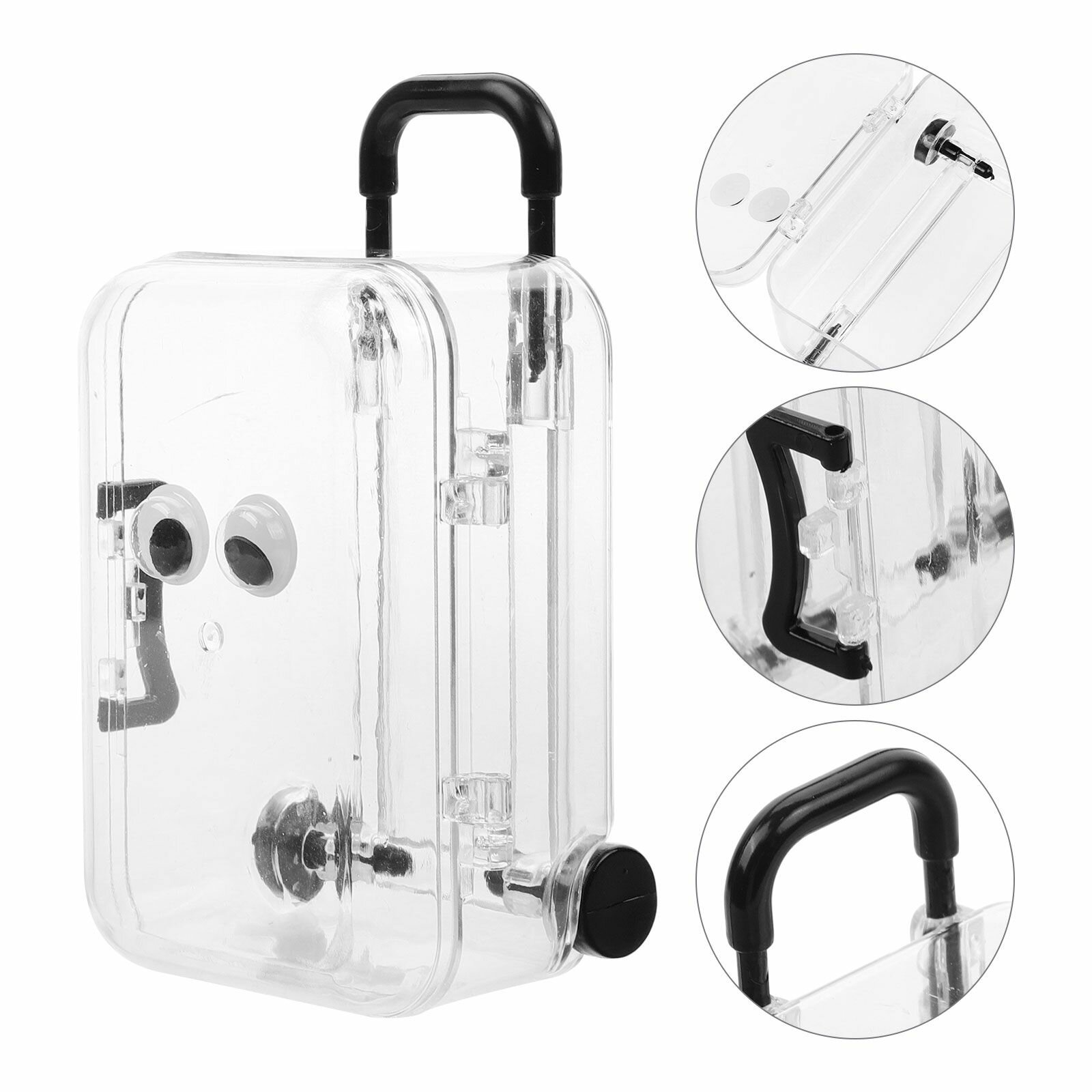 Прозрачный пластиковый футляр в виде чемодана для хранения украшений, набор из 6 шт