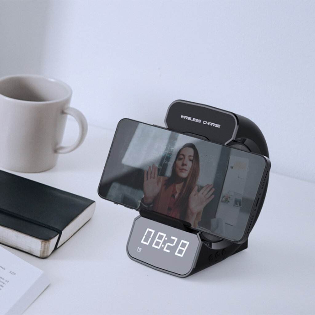 (1 шт.) Беспроводные часы для зарядки, будильник, Bluetooth-динамик