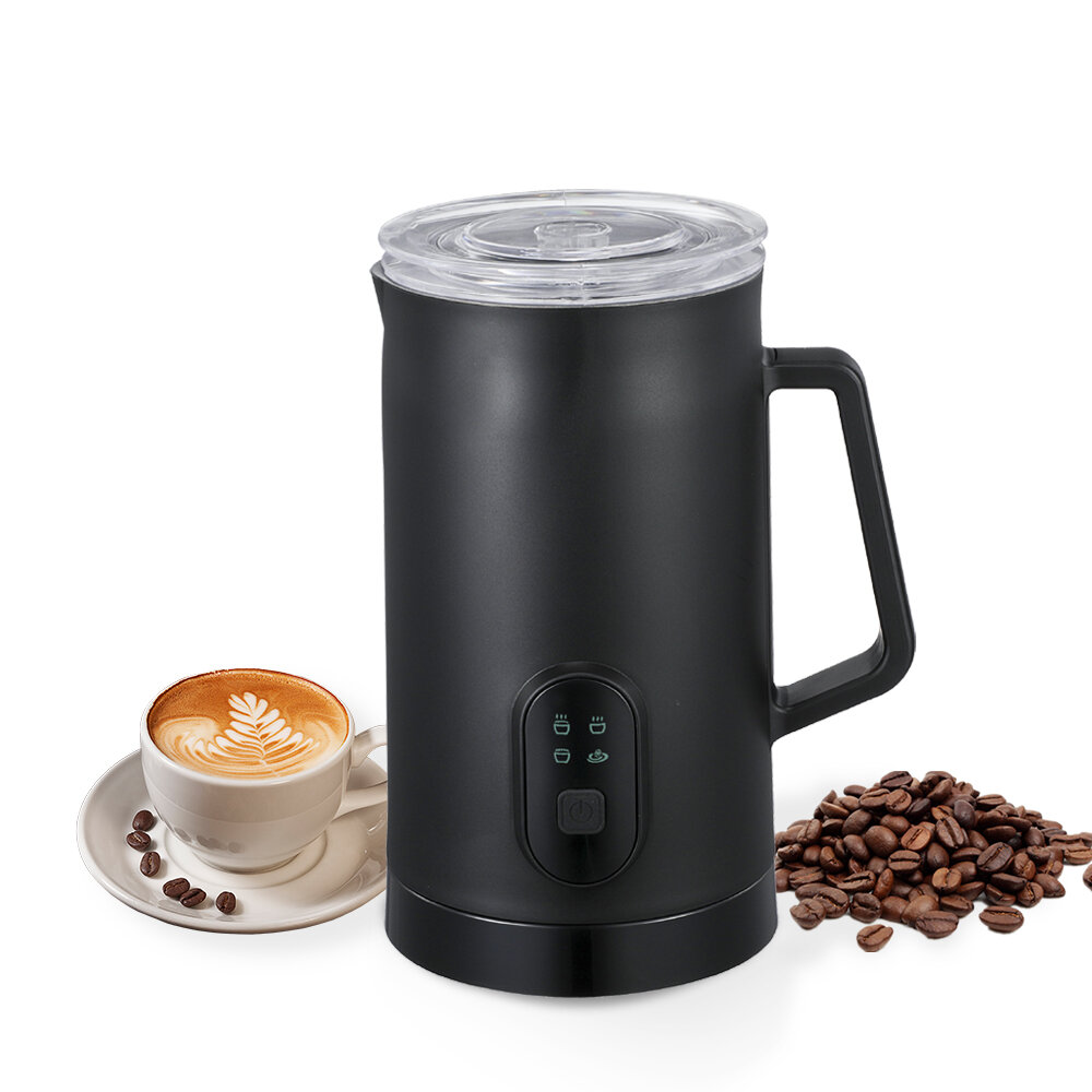 Электрический пендел для молока 4-в-1 400W 580ml/19.61oz Горячий и холодный пендер молока Тихий режим работы Антискользящая нержавеющая сталь Пароварка для молока для латте капучино макиато горячего шоколада молоко Черный Белый 304 нержавеющая сталь PP