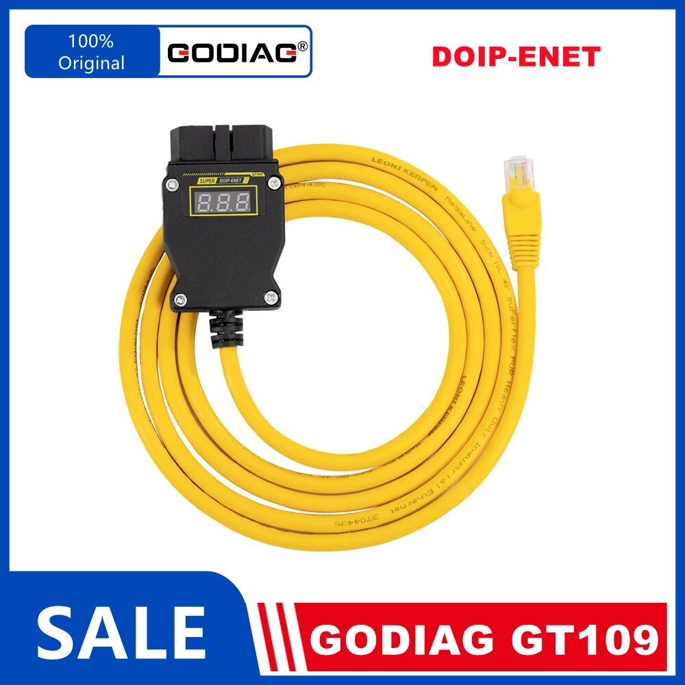GODIAG GT109 DOIP ENET для BMW/Benz/VW/Audi диагностический адаптер для программирования кодирования с дисплеем напряжения