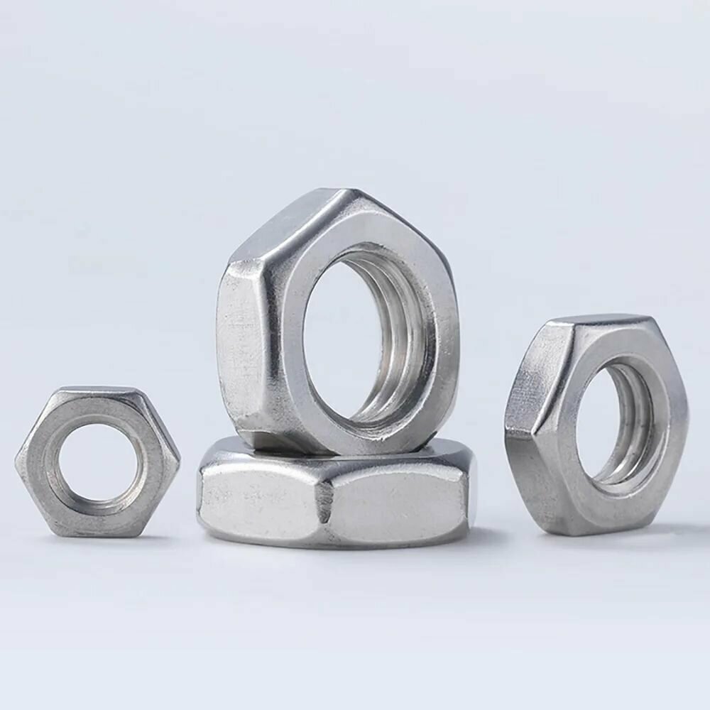 M2 M2.5 M3 M4 M5 M6 M8 M10 M12 M14 M16 M18 M20 M22 M24 M27 M30 Полуконтргайки из нержавеющей стали 304 Плоский шестигранный шестигранный тонкий стяжной гайкой