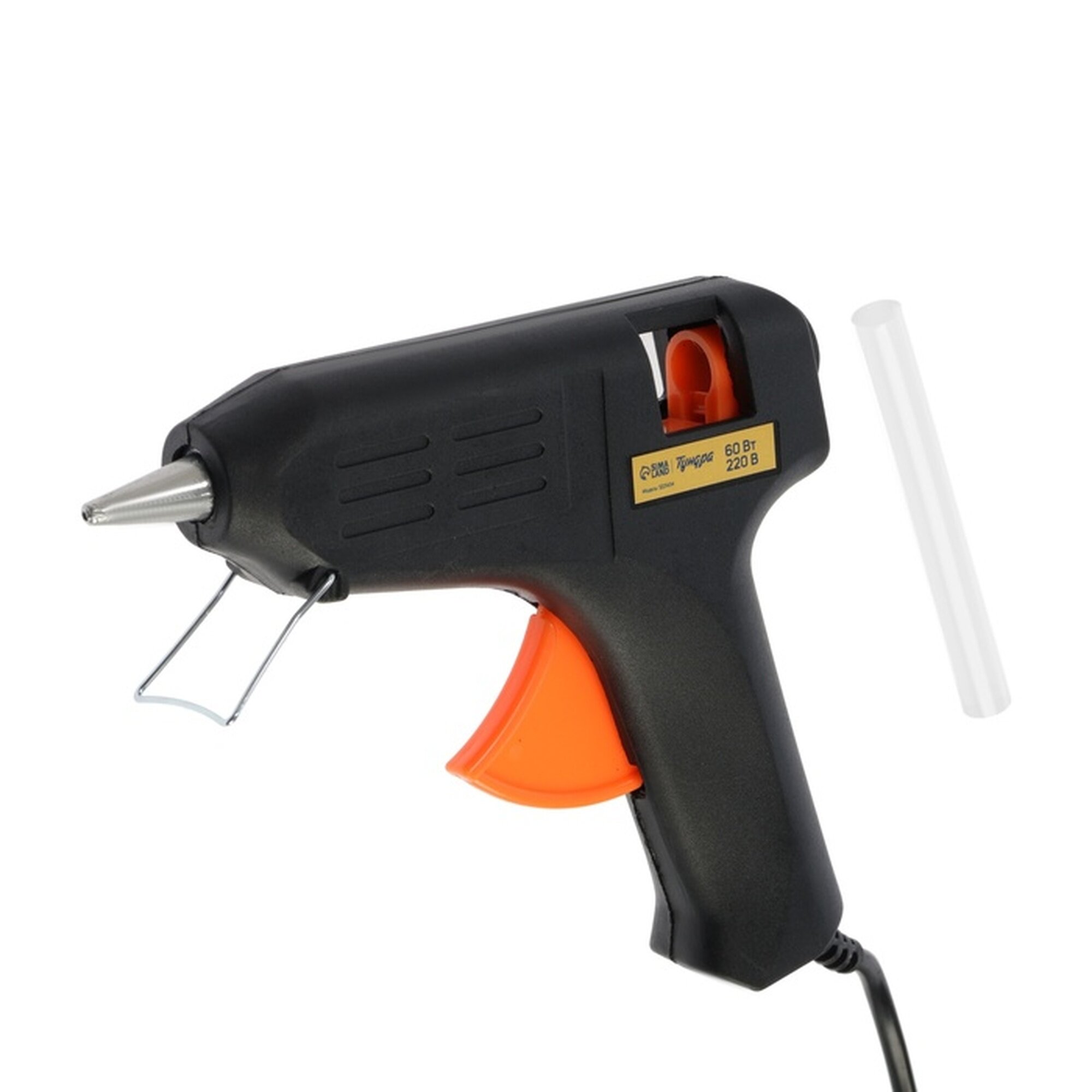 Клеевой пистолет Тундра, 60Вт, 11мм, подставка, защита от подтекания