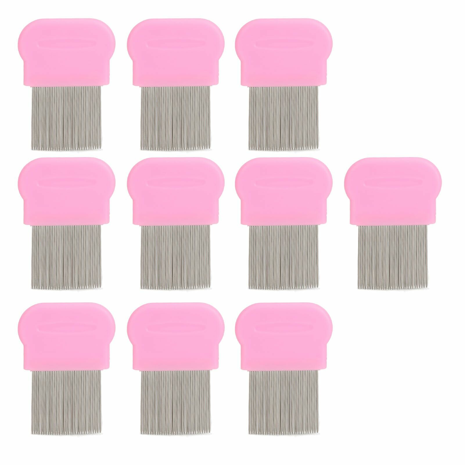 Расческа от вшей с мелкими зубьями и эргономичной ручкой из нержавеющей стали, упаковка из 10 штук для удаления гнид, для дома и путешествий, для детей и домашних животных