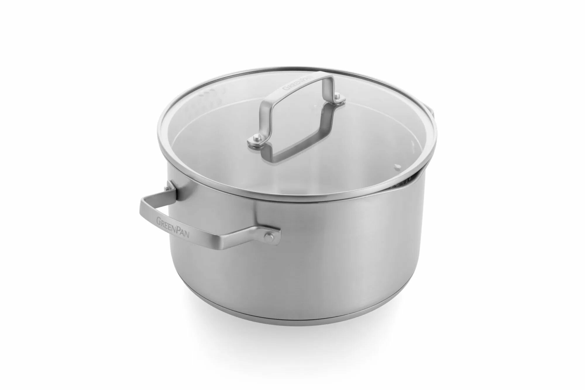 Кастрюля с крышкой GreenPan Chef's Collection 22 см 4,7 л из нержавеющей стали, цвет матовое серебро-CW-CC007731-001