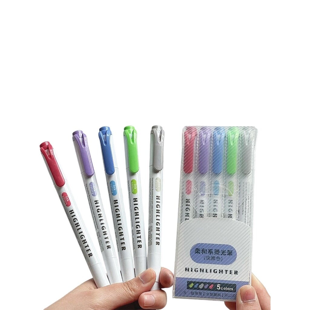 5/15шт Двухсторонних Флуоресцентных Маркеров Highlighter для Ведения Журнала Изготовления Карточек