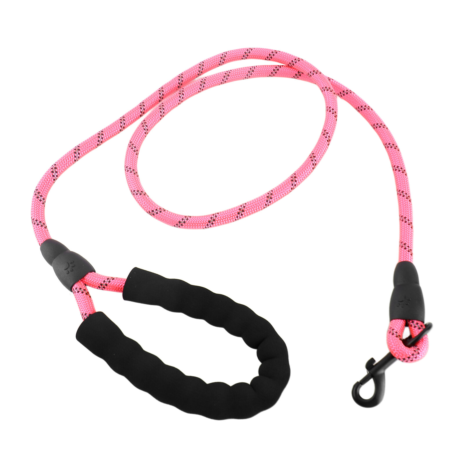 Светоотражающий поводок для собак длиной 1,5 метра (5 футов), прочный, с удобной мягкой ручкой, противоскользящая веревка, подходит для крупных и средних животных.