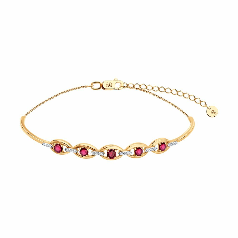 Браслет, красное золото, 585 проба