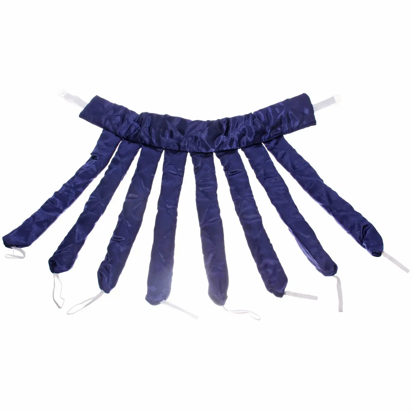 Мягкие атласные бигуди на ленте «KUDRI», цвет синяя лазурь, 30см