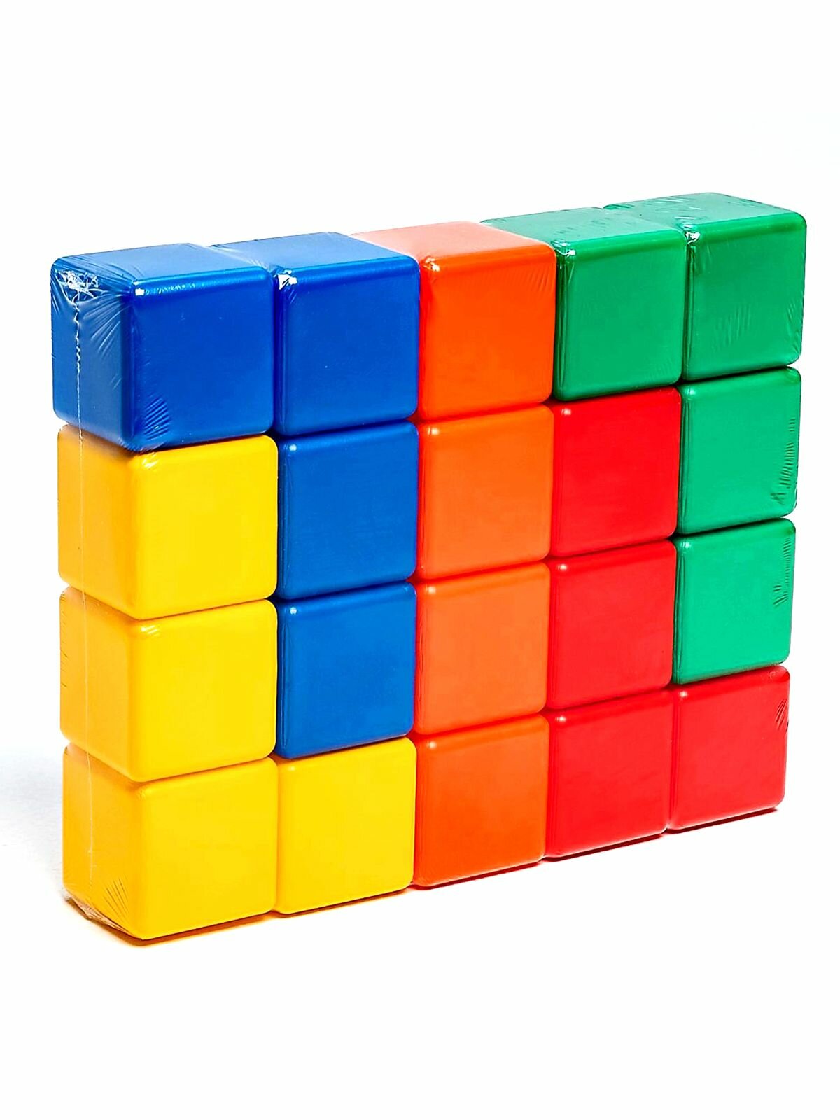 Цветные пластиковые кубики, конструктор для малышей, развивающий игровой набор, логическая игра для детей, учим цвета, 20 штук, 6 х 6 см