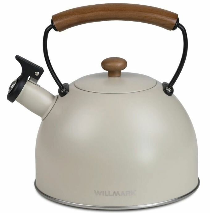 Чайник 2,8 л WILLMARK WTK-3694SS, кремово-белый, нерж. сталь