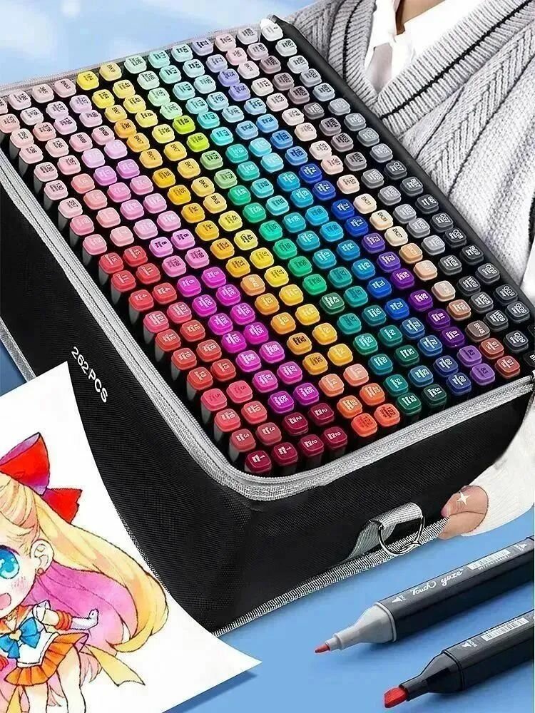 Набор маркеров Спиртовой, толщина: 1.5 мм, 262 шт. для скетчинга, для выделения текста