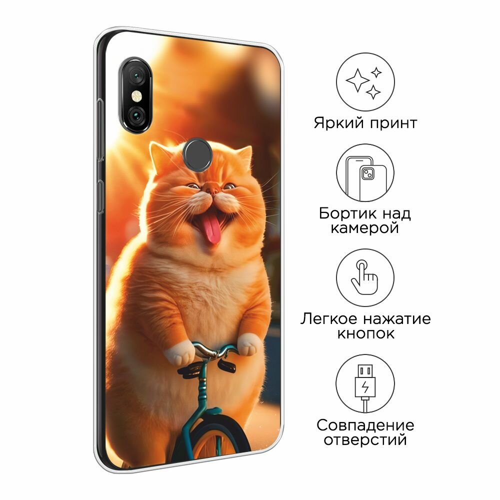 Чехол на Xiaomi Redmi Note 6 Pro / Сяоми Редми Нот 6 Про с принтом "Кот на велике" — фото 1