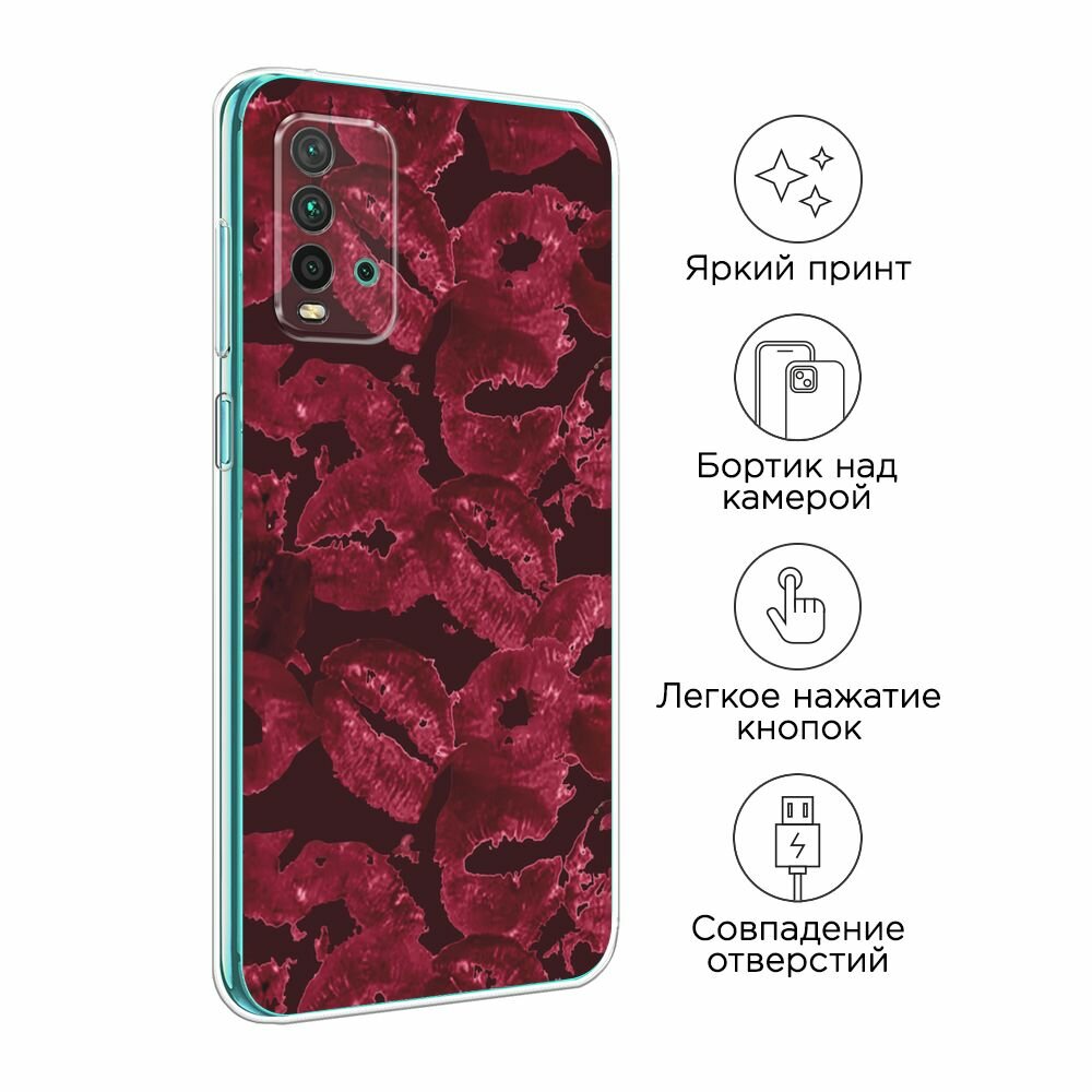 Чехол на Xiaomi Redmi 9T / Сяоми Редми 9Т с принтом Помада паттерн 1 — фото 1