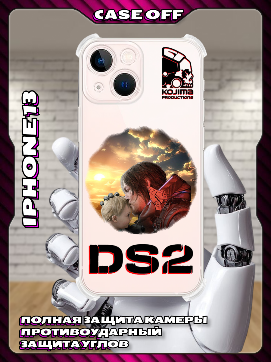 Чехол ZiART (Death Stranding 2 1 / Дес Стрэндинг 2 1) на iPhone 13 силиконовый, с защитой камеры и бампером, прозрачный