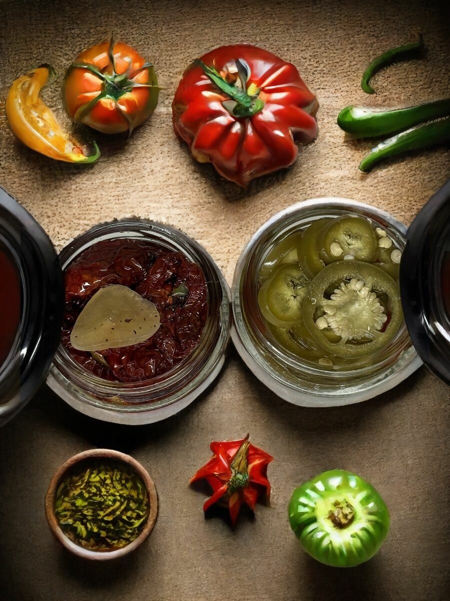 Вяленые помидоры и халапеньо ручной работы! каждая по 350 г