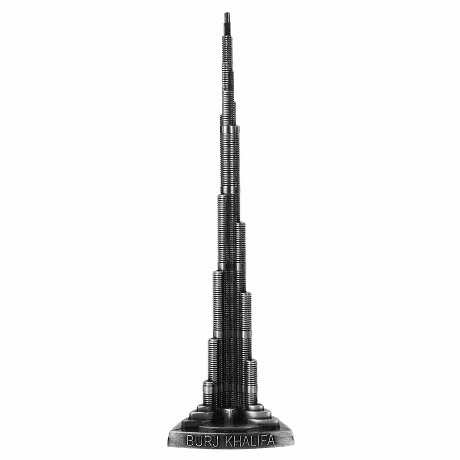 Grey Burj Khalifa Tower, 7.1in Dubai Tower Model, for Home Bar Cafe Bedroom