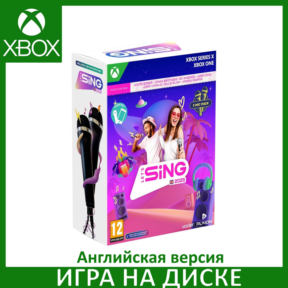 Игра Let's Sing 2025 Double Mic Bundle Xbox One, Series X Английский язык Диск на Xbox