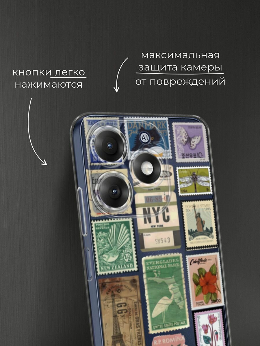 Силиконовый чехол на Itel A70 / Ител А70 с принтом Марки — фото 1