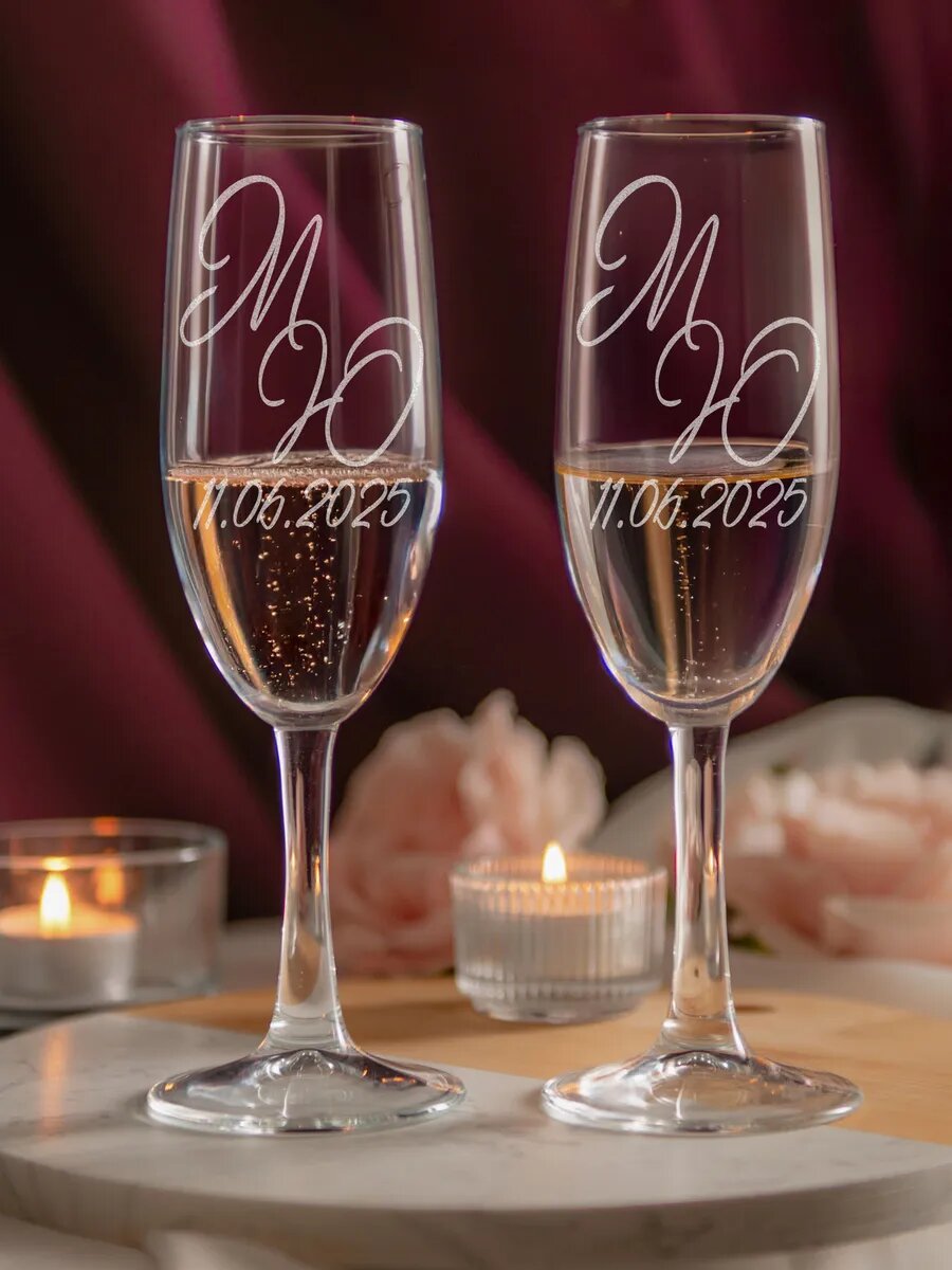 Бокалы на свадьбу М и Ю