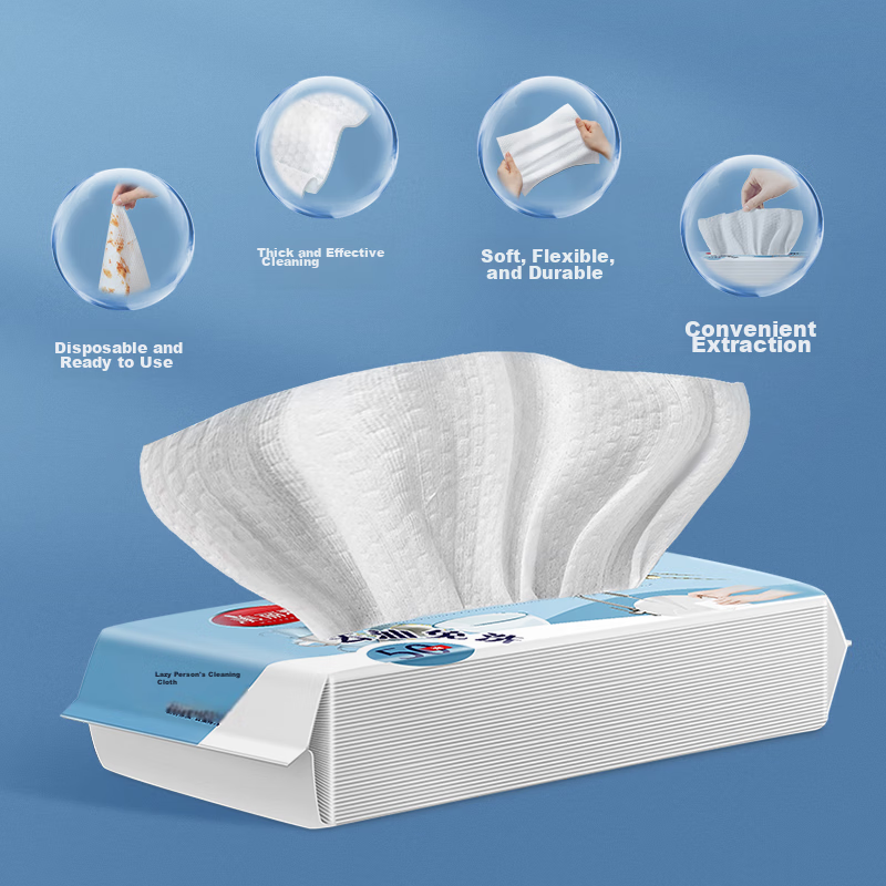 Meili Ya Lazy Dish Towel, 50 Sheets, Thickened, Disposable Kitchen Paper, Pull-Out Style, Washable, Household Dish Cleaning Cloth